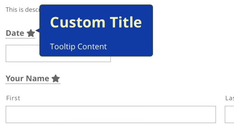 Display a field label as tooltip title or as custom label